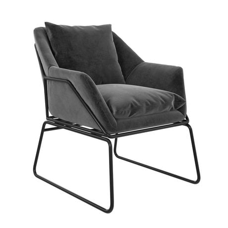 Click here for Dhp Avery Accent Chair Grey Velvet prices