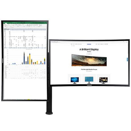 Dual Samsung CF390 Series LED Monitor 24" (LC24F390FHNXZA) + Visidec ...