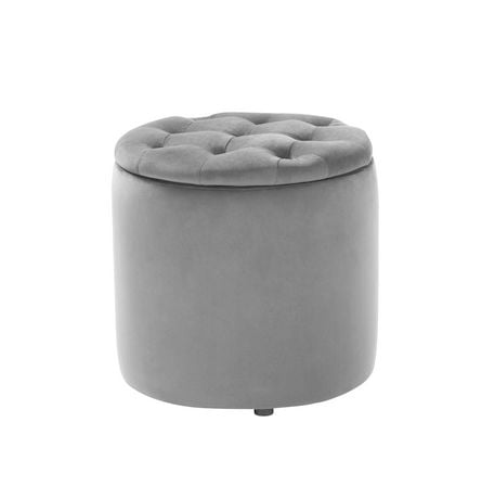 Click here for K-Living Crane Grey Tufted Micro Suede Fabric Stor... prices