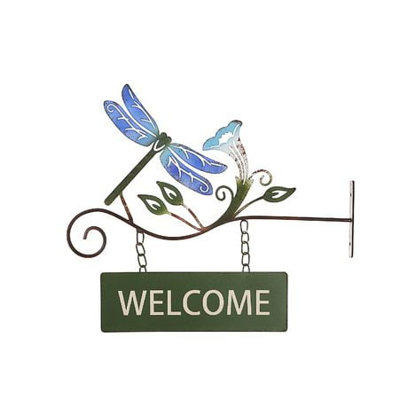 IH Casa Decor Hanging Metal Dragonfly Welcome Sign - Walmart.ca