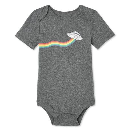 Click here for George Baby Boys Short Sleeve Bodysuit Grey 6-12 M... prices