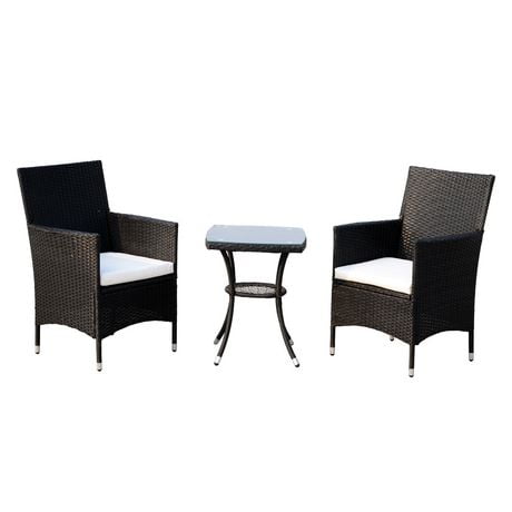 Click here for Outsunny 3Pcs Rattan Coffee Set Black prices
