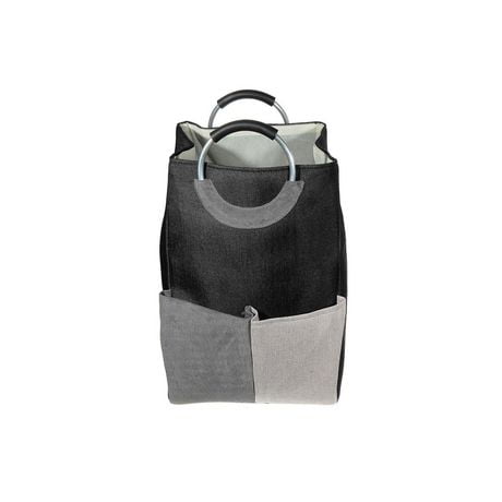 Rect. Laundry Hamper With Dual Pocket & Hoop Handle (Black) - Walmart.ca