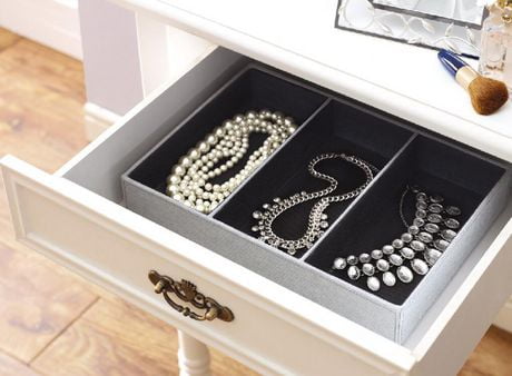 Click here for Hometrends 3-Section Drawer Organizer Grey Regular prices