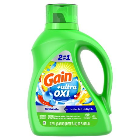 Gain Ultra Oxi Liquid Laundry Detergent, Waterfall Delight Scent, 2-in ...