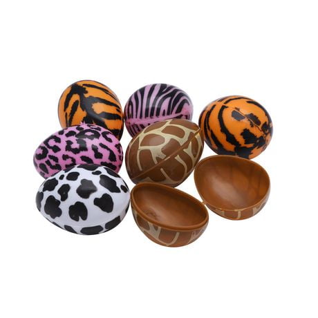 Way to Celebrate Easter Animal Print 43 mm Plastic Easter Eggs, 12 Eggs ...