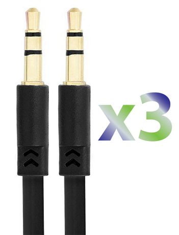Click here for Exian Aux 3.5Mm Cable 1M Black 3/Pkg Black prices