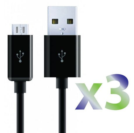 Click here for Exian Micro Usb Cable 1M Black 3/Pkg Black prices