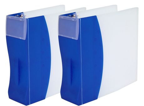 Storex Duratech Binder Hard Cover /3"-Inch D-Ring/ White-Blue Spine (2 ...