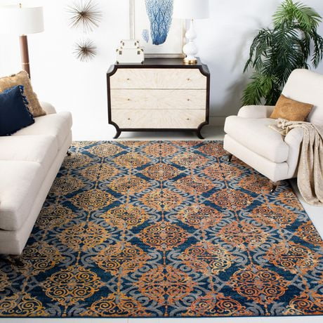 Click here for Safavieh Evoke Keith Damask Area Rug Blue / Orange... prices