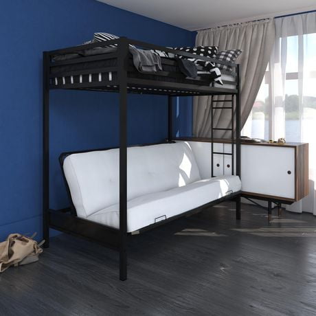Click here for Dorel Dhp Miles Twin Over Futon Metal Bunk Bed Wit... prices