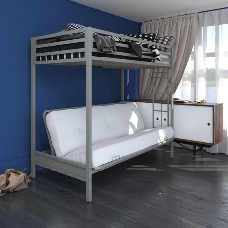 Click here for Dorel Dhp Miles Twin Over Futon Metal Bunk Bed Wit... prices