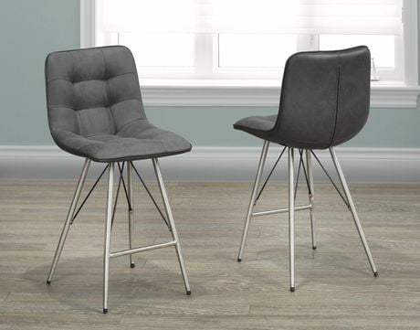 Click here for Brassex Inc Chloe Bar Stool  Set Of 2  Grey Grey prices
