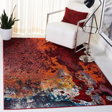 Click here for Safavieh Glacier Malanie Abstract Area Rug Red / O... prices