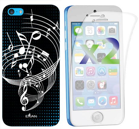 Click here for Exian Case For Iphone 5C  Musical Notes - Black Bl... prices