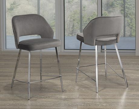 Click here for Brassex Inc Ella Counter Stool  Set Of 2  Grey Gre... prices