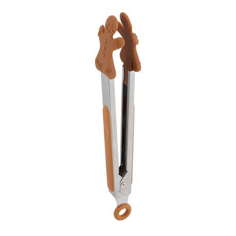 Holiday Time 9-Inch Tongs, Gingerbread Cookie Shaped, Brown, 9"/22.8 cm ...