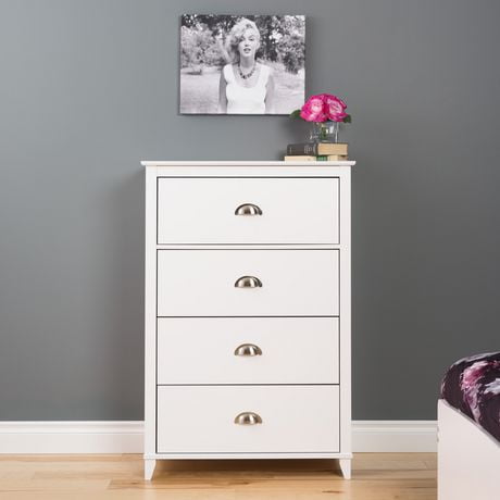 Click here for Prepac Yaletown White 4-Drawer Chest White prices