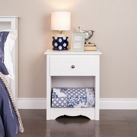 Click here for Prepac Monterey 1-Drawer White Tall Nightstand Whi... prices
