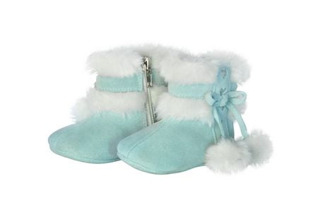Click here for Rose Et Chocolat Baby Moccasinz Boot Pom Pom Mint... prices