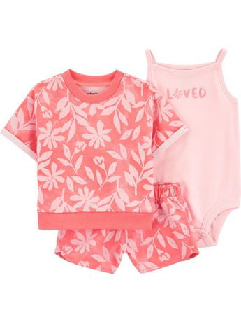 Ensemble de tenues IG Carter's Child of Mine - Palmiers roses 5T-14 ...