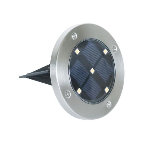 Mainstays 12 Lumen Solar Powered Outdoor LED Landscape Disc Lights, 1 ...