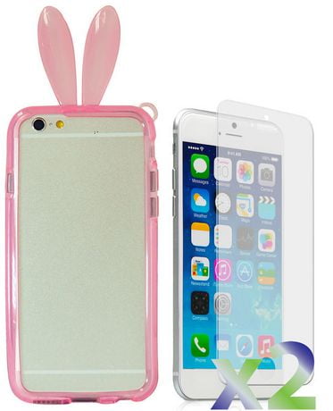 Click here for Exian Case For Iphone 6 Plus - Bunny Ears Pink prices