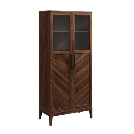 Click here for Manor Park 68 Chevron Storage Cabinet - Dark Walnu... prices