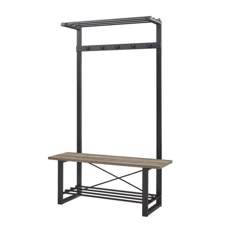 Click here for Manor Park 47 Industrial Wood Hall Tree - Grey Was... prices