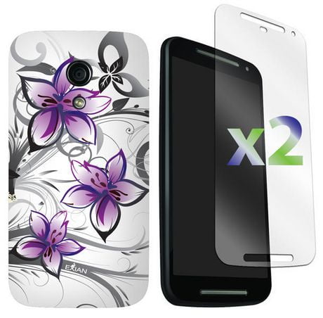 Click here for Exian Case For Moto G2  Floral Pattern - White & P... prices