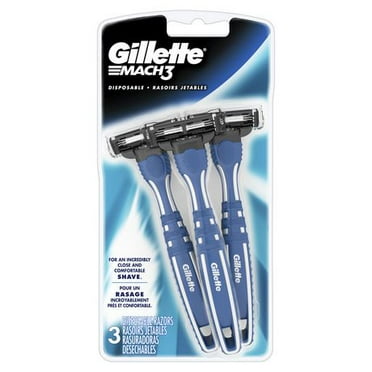 Gillette Mach3 Sensitive Men’s Disposable Razors, 3 Disposable Razors ...