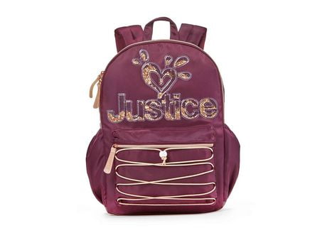 Justice™ Brand Girls Nylon Multi Compartment 17” Backpack With Glitter ...