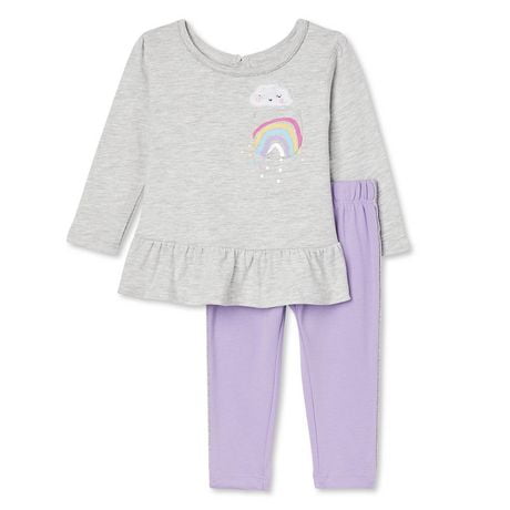 Click here for George Baby Girls Peplum Tee 2-Piece Set Purple 6-... prices