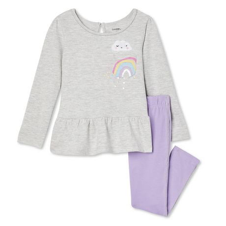 Click here for George Toddler Girls Peplum Tee 2-Piece Set Purple... prices