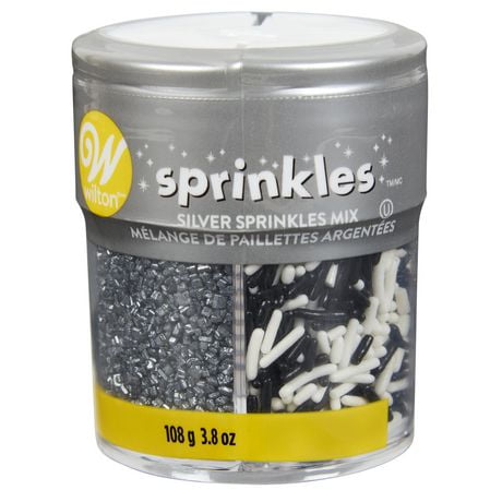 Wilton Pearlized Silver Sprinkles Assortment, 108 g, 4-Cell, 108 g ...