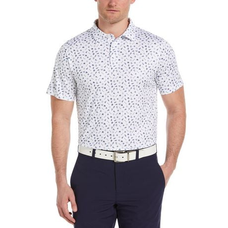 PGA TOUR Men's Stretch Short Sleeve Printed Conversational Golf Polo ...