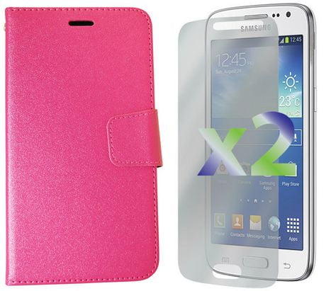 Exian Leather Wallet Case for Samsung Galaxy Core LTE - Pink | Walmart ...