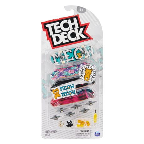 Tech Deck, Ultra DLX Fingerboard 4-Pack, Meow Skateboards, Collectible ...