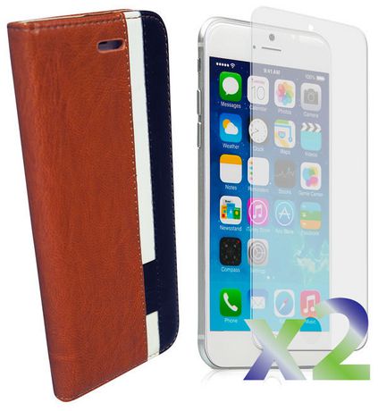 Click here for Exian Leather Wallet Case For Iphone 6 - Brown  Wh... prices