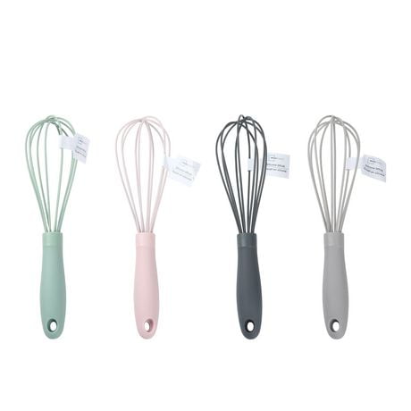 Mainstays Assorted Color Silicone Whisk, 4 Colors, MS Silicone Whisk, 4 ...