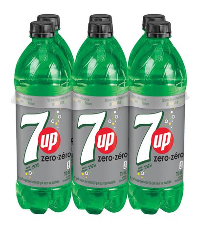 7UP Zero Soft Drink, 710 mL Bottles, 6 Pack | Walmart Canada