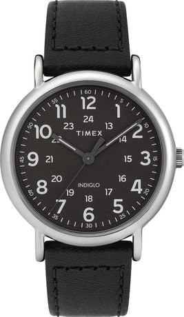 Click here for Timex Weekender 40Mm Leather Strap Watch Black prices