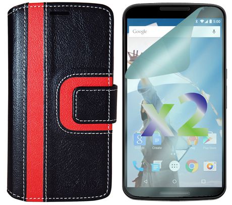 Click here for Exian Wallet Case For Nexus 6  Striped Pattern - B... prices