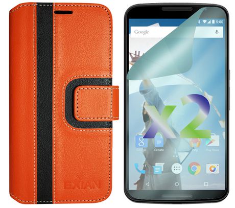 Click here for Exian Wallet Case For Nexus 6  Striped Pattern - O... prices