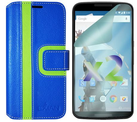 Click here for Exian Wallet Case For Nexus 6  Striped Pattern - B... prices