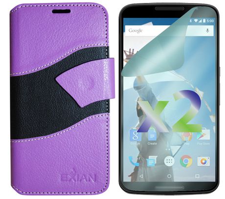 Click here for Exian Wallet Case For Nexus 6  Wave Pattern - Purp... prices