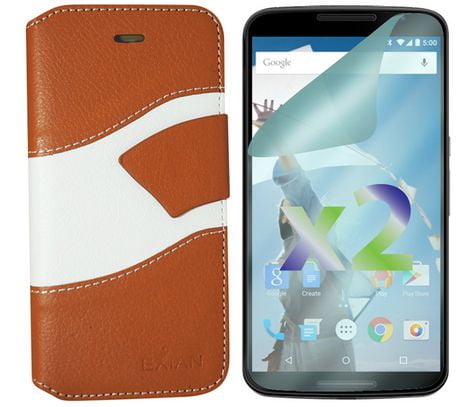 Click here for Exian Wallet Case For Nexus 6  Wave Pattern - Beig... prices