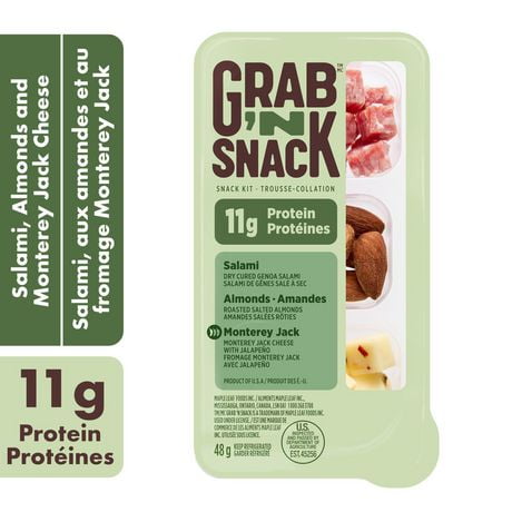 Grab 'N Snack Salami Almonds Monterey Jack Cheese Snack Kit, 48 g ...