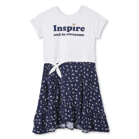 Click here for George Girls Woven Ruffle Dress Navy S prices