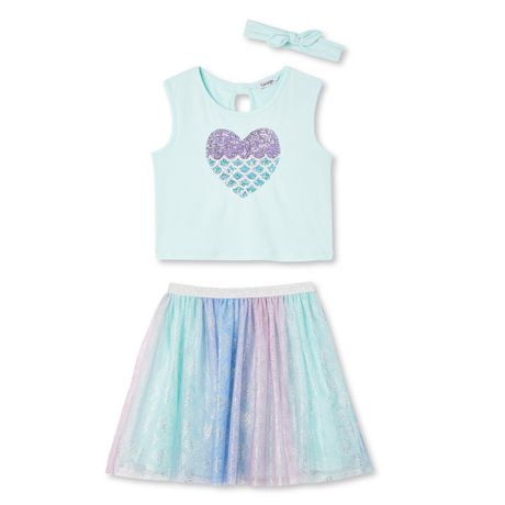 George Girls Sequin Tutu 3-Piece Set Blue Xs